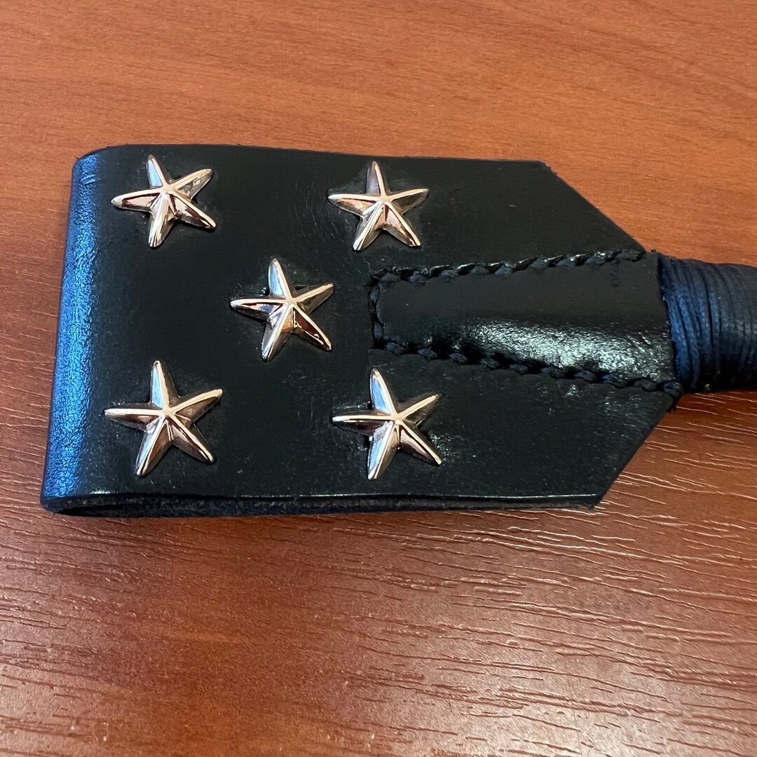 Riding Crop With Stars, 19.7 In, Real Leather Bdsm Crop, Handmade ...