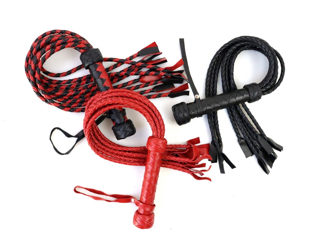 Floggers Cat Real Leather Whips Braided 9 Tails Flagellation Flogging ...