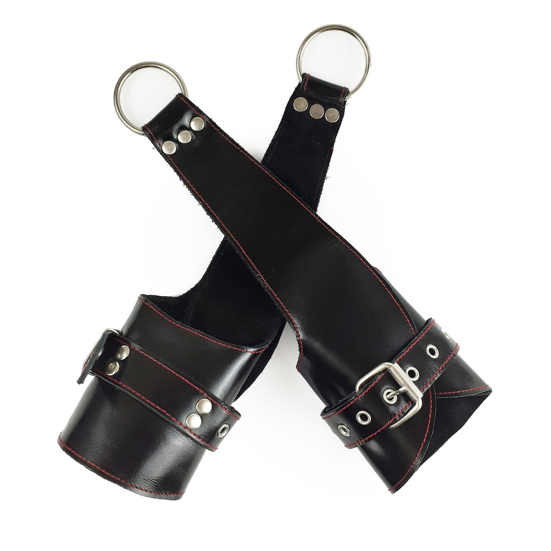 Leather Cuffs, Wrist Cuffs for Restrains, Suspension BDSM Cuffs ...