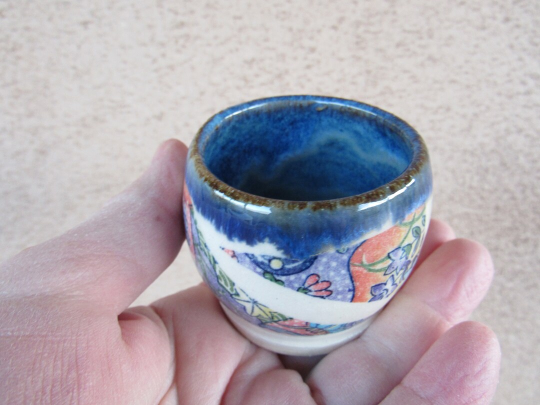 Multi Color Blue Psychedelic Pottery Cup - Etsy