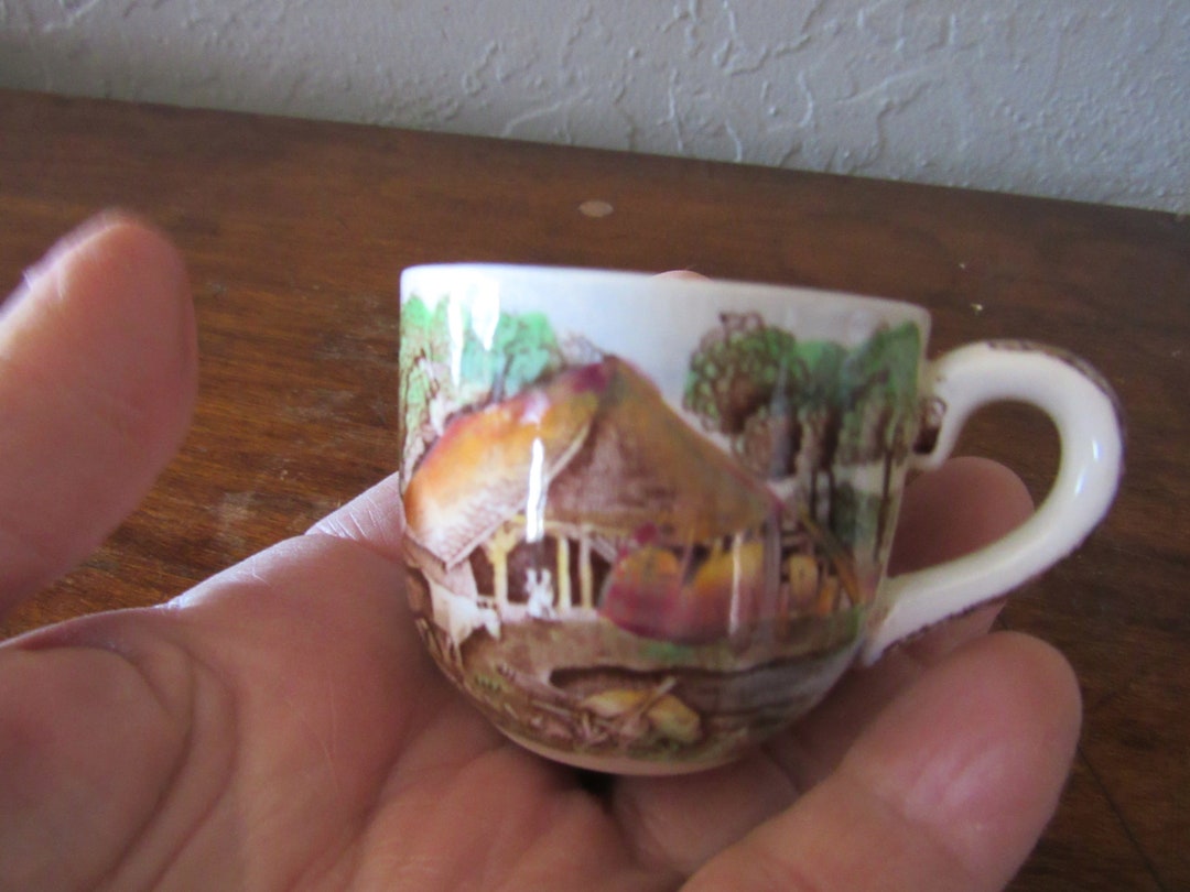 Rural England Small Collectible Porcelain Cup - Etsy