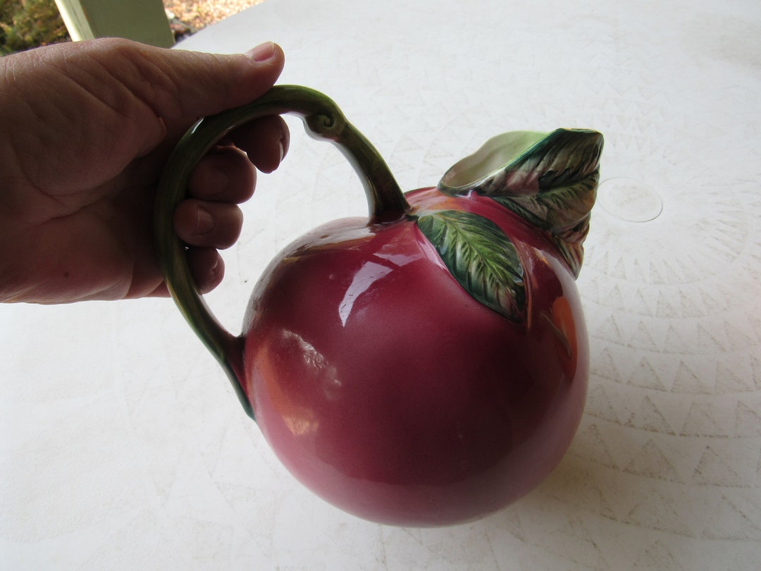 Vintage Handmade Italian Apple Pitcher Arcoroc - Etsy