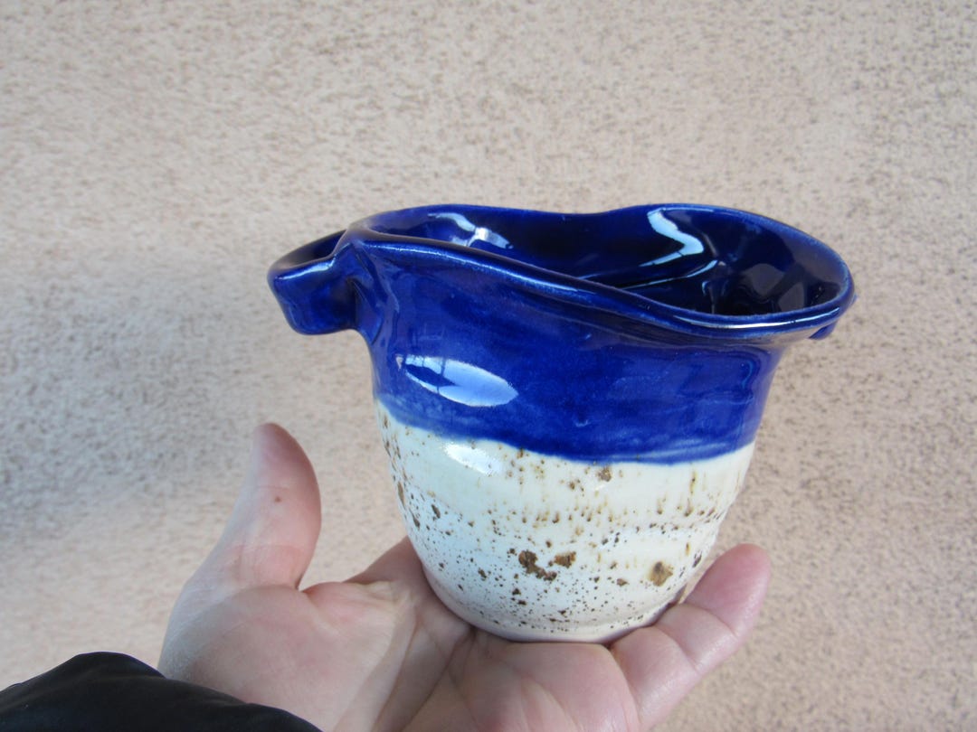 Blue and Brown Spotted Wonky Planter or Pot Handmade Pottery - Etsy