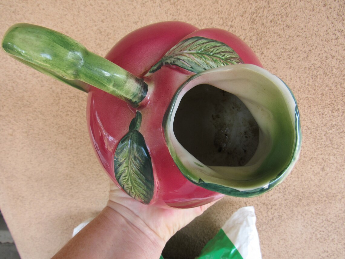 Vintage Handmade Italian Apple Pitcher Arcoroc | Etsy