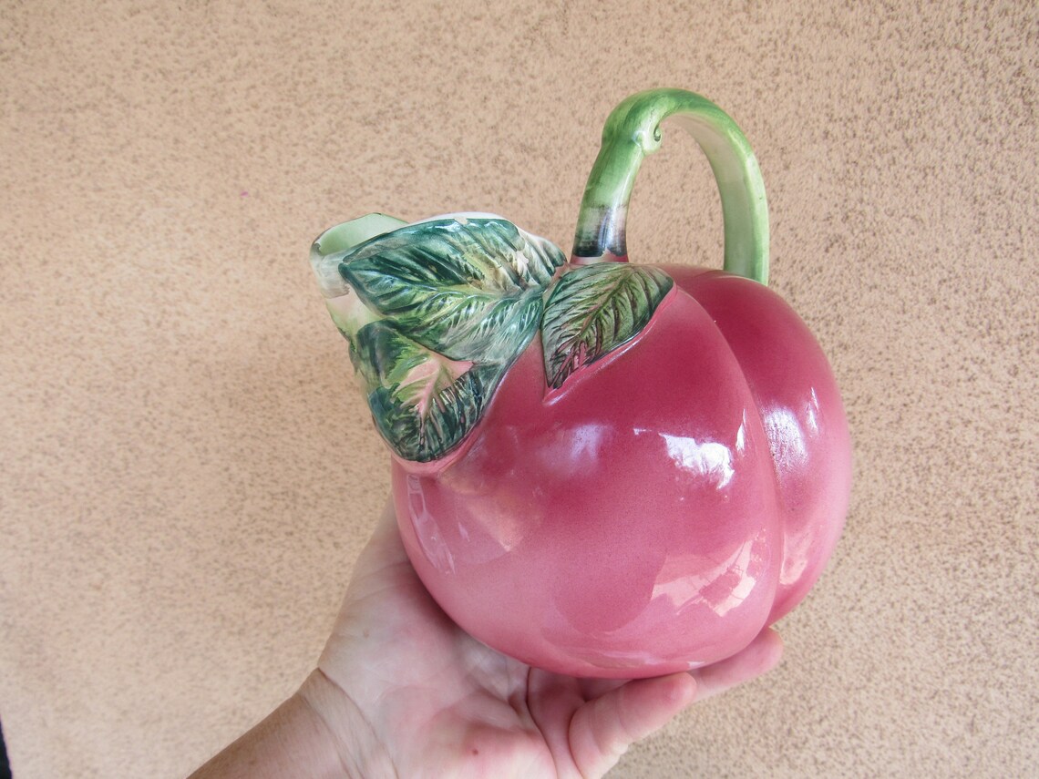 Vintage Handmade Italian Apple Pitcher Arcoroc | Etsy