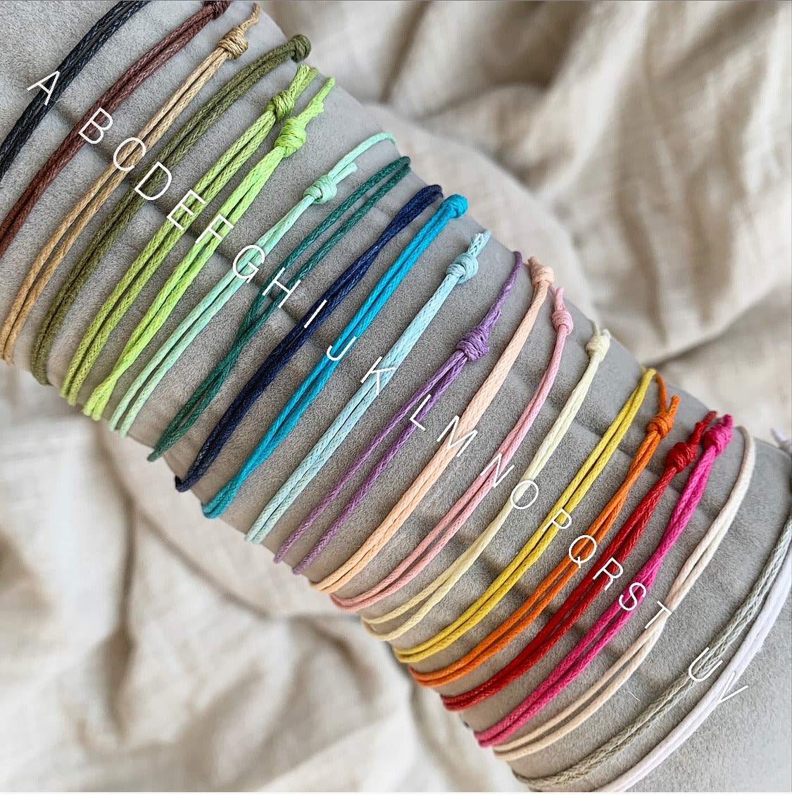 Choose Your Colour Wave Anklet Adjustable Cord Anklet Charm - Etsy