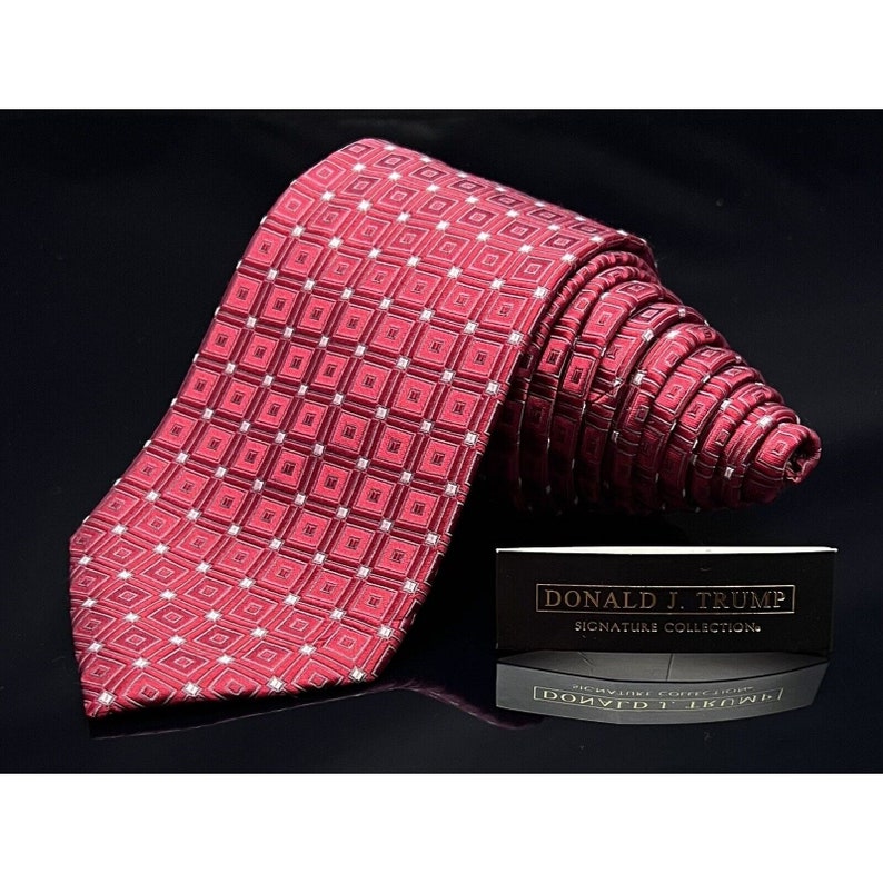 Donald J. Trump Tie Red/geometric Width 3.5 Length: 60 - Etsy