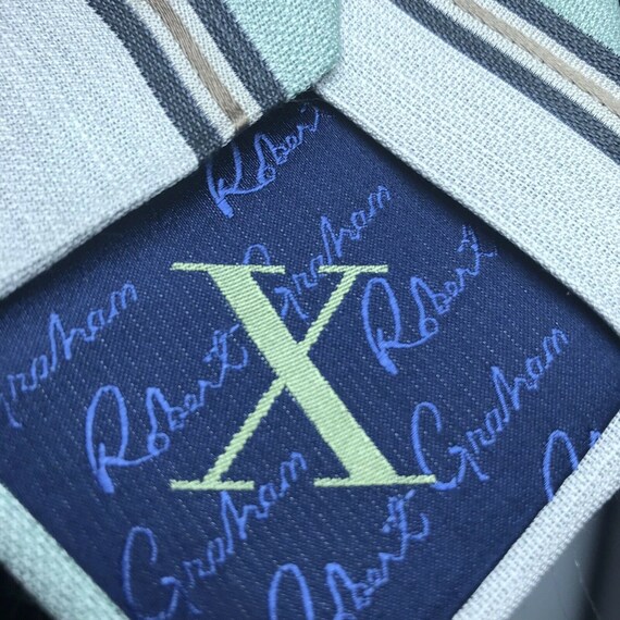 ROBERT GRAHAM, Men's Striped Design Signature, Teal W… - Gem