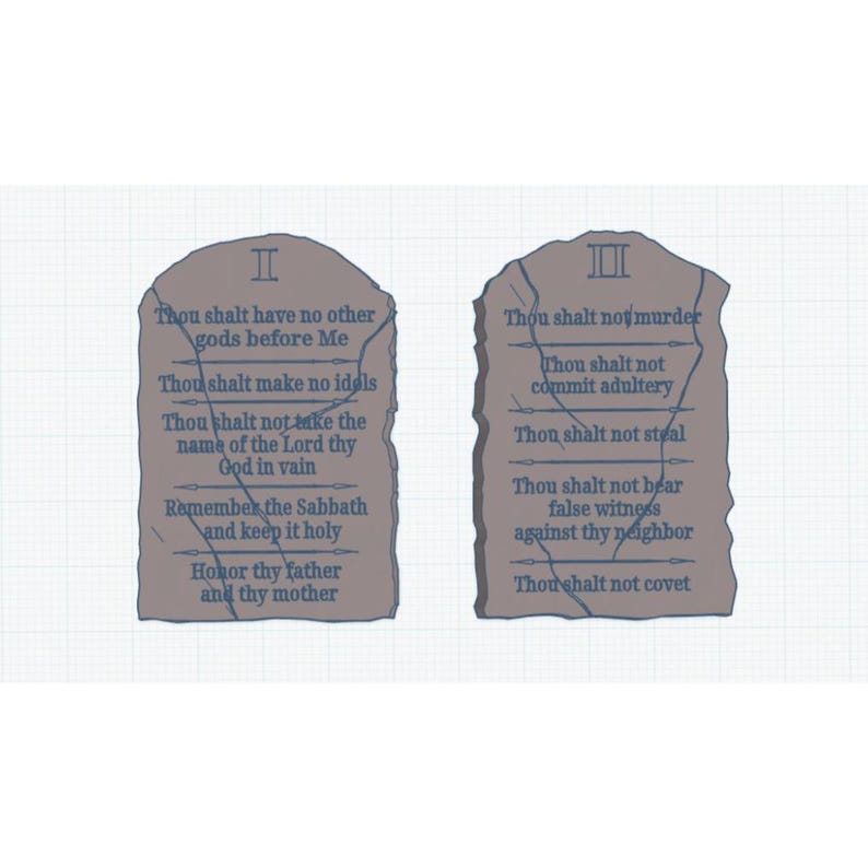 Church 10 Commandments Tablets - 3d Printed, 9x6" - Etsy