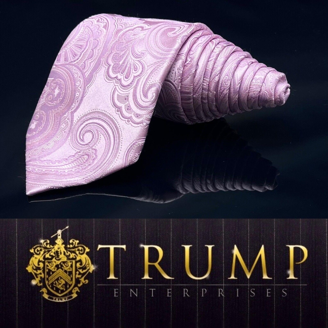 DONALD J. TRUMP Signature Collection Men's Silk Tie Pink Paisley Print ...