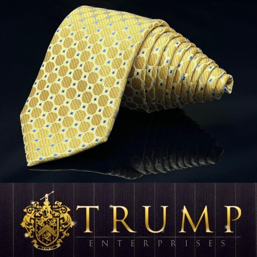Donald Trump Signature Collection Geometric Necktie Power Tie 61 Gold ...