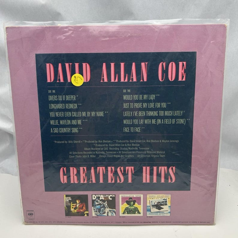 David Allan Coe Greatest Hits Vinyl - Etsy