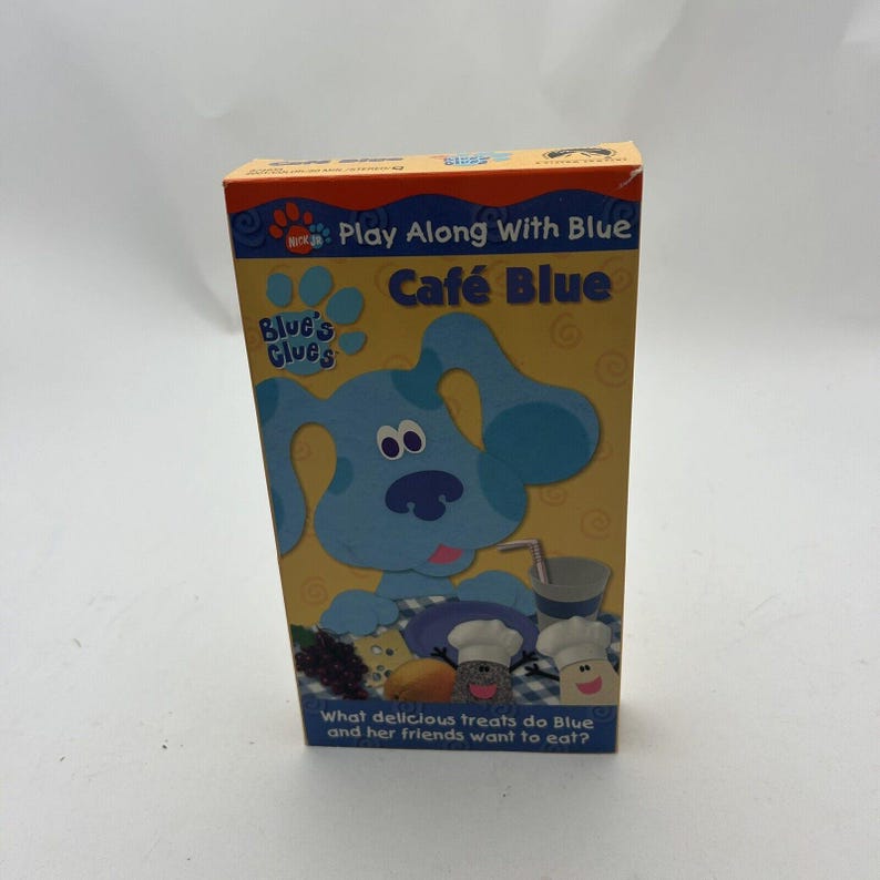 Blues Clues Cafe Blue VHS 2001 Nickelodeon Math Restaurant Vocabulary ...