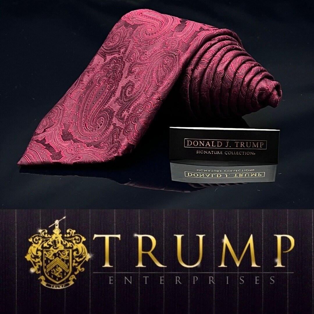 Donald J. Trump Signature Collection Dark Red Silk Tie 61 - Etsy