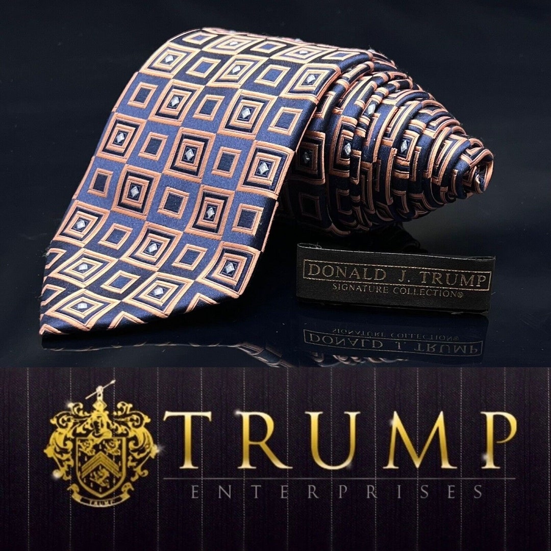 Donald J. Trump Signature Collection Mens Tie Silk Brown Navy - Etsy