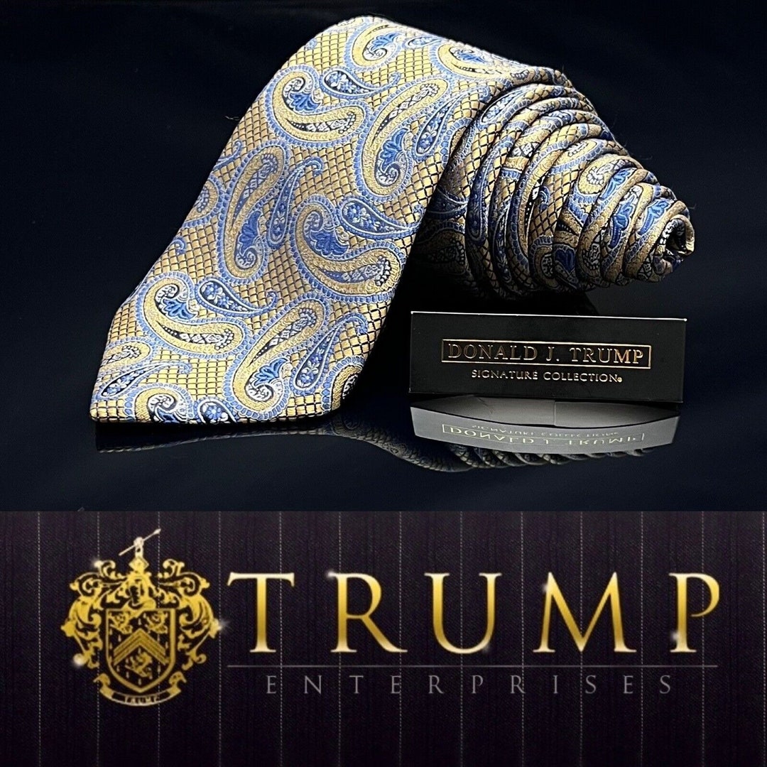 Donald J Trump Yellow Blue Men's Neck Tie W: 3 1/2 - Etsy