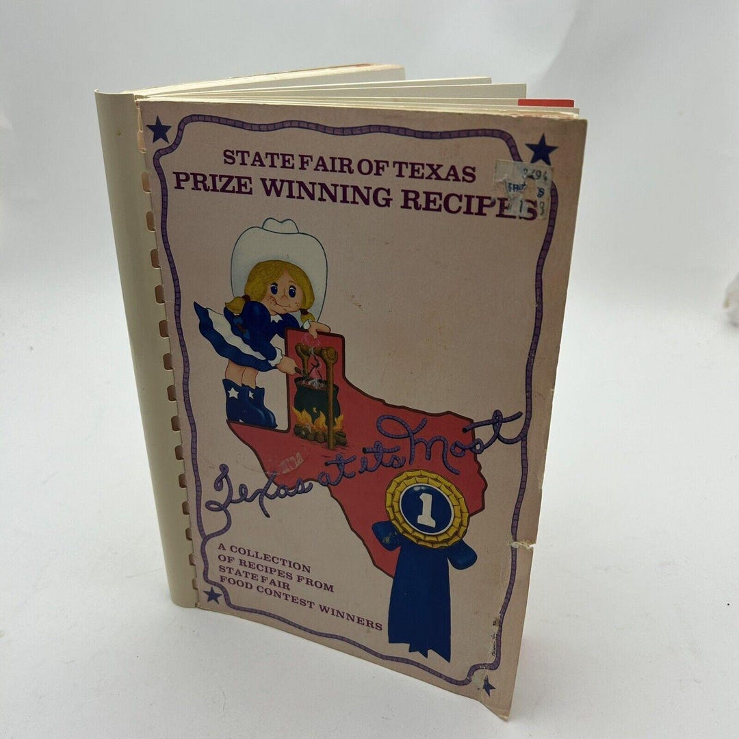 1982 Cookbook State Fair of Texas Prize Winning Recipes Spiral Comb ...