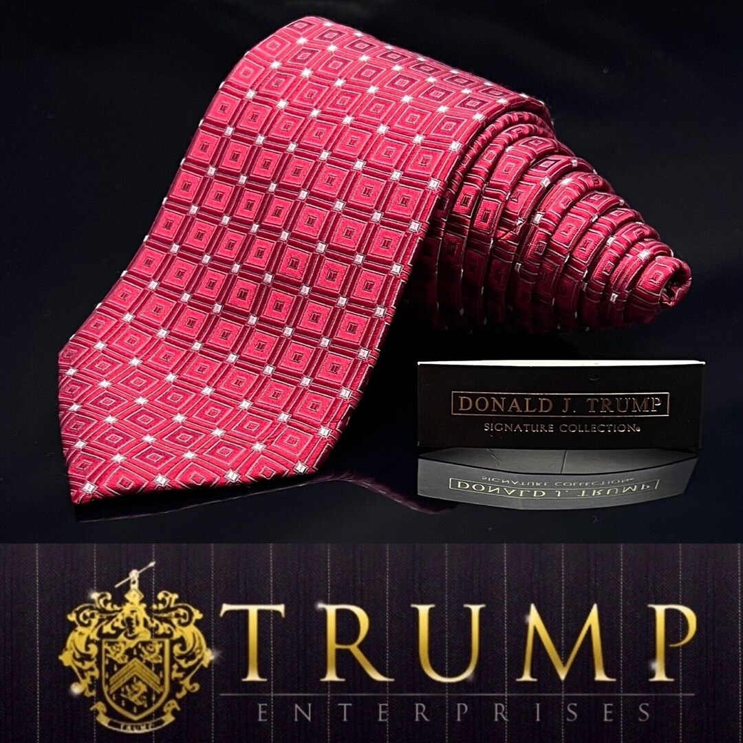 Donald J. Trump Tie Red/geometric Width 3.5 Length: 60 - Etsy