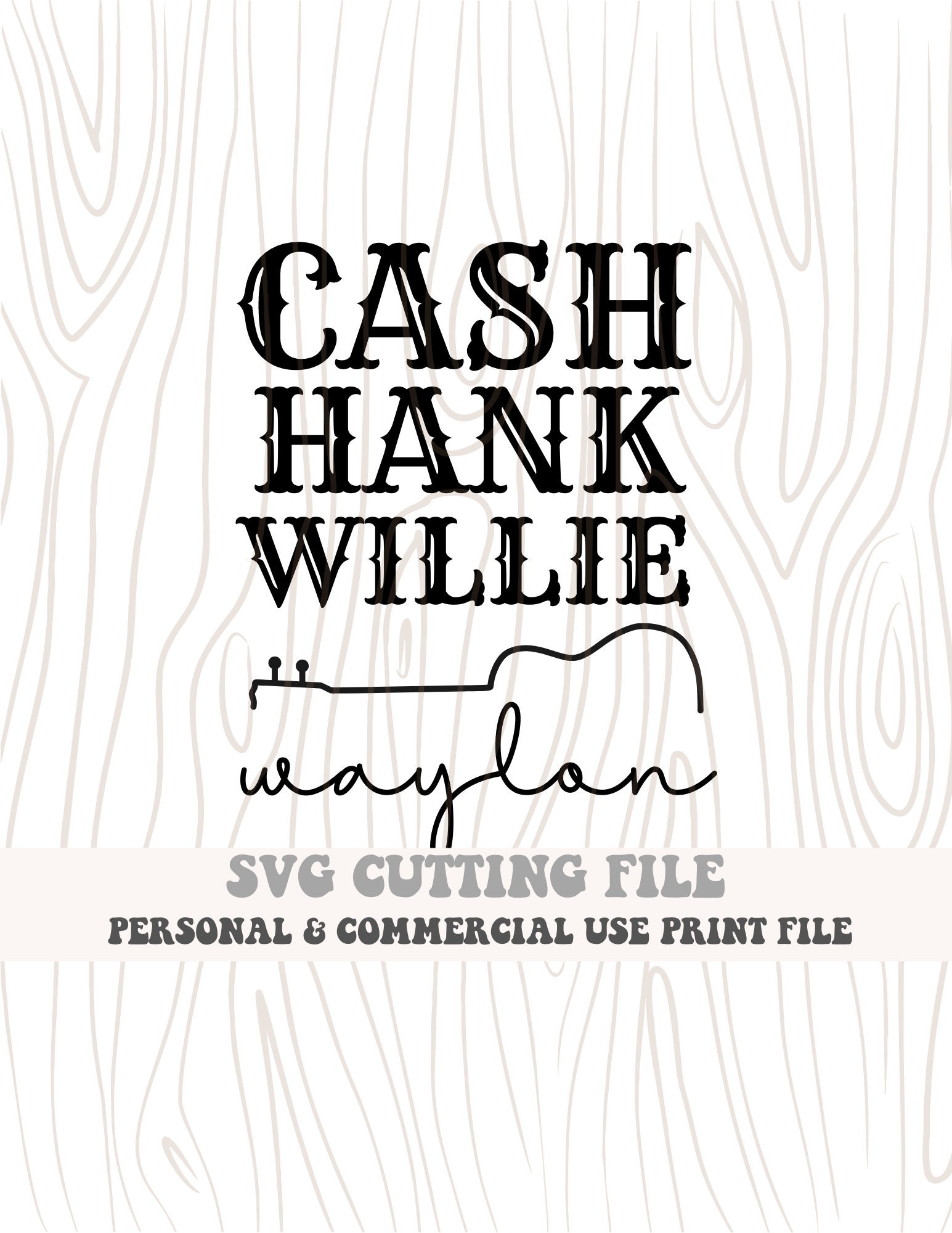 Cash Hank Willie Waylon Guitar Music Country SVG Cutting File Circuit ...