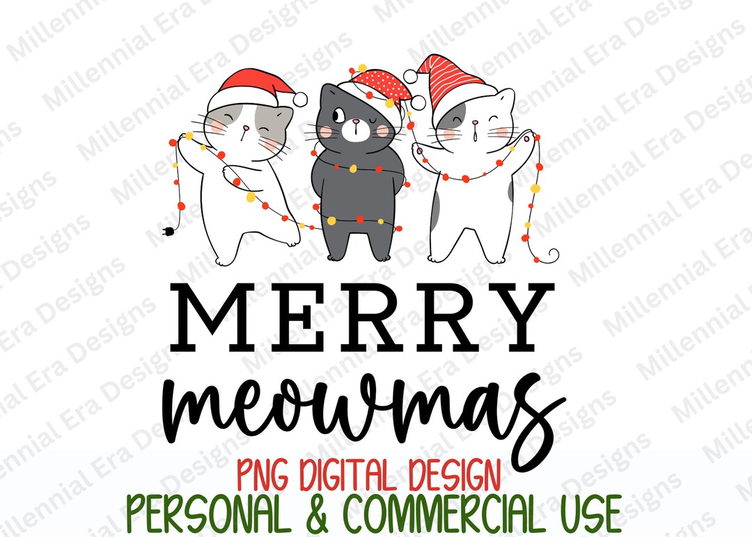 Merry Meowmas PNG, Funny Cat PNG, Funny Christmas PNG, Christmas Png ...