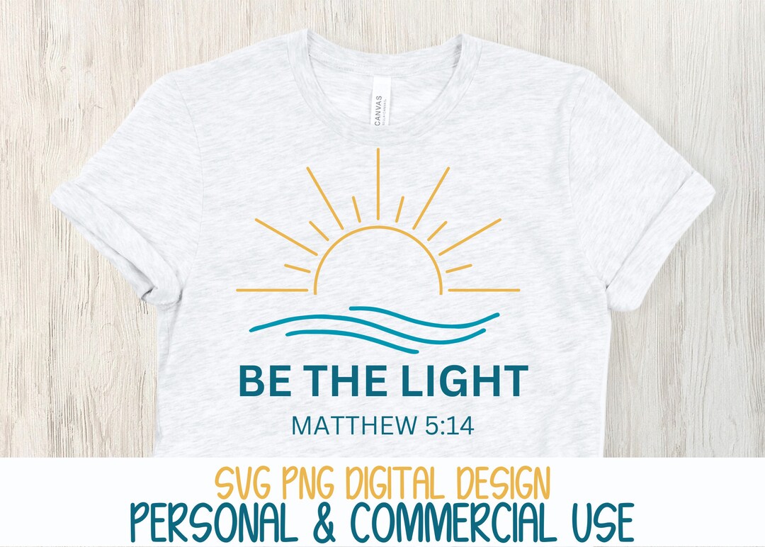 Be the Light Matthew Bible Verse Christian Sunshine God Yellow Blue ...