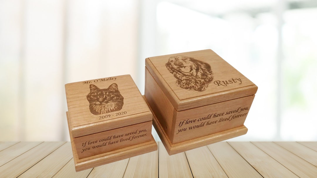 Cremation Pet Urn, Ashes for Dog Cat Engraved, 1 to 75 Lbs, Keepsake ...