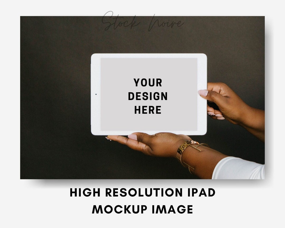 Styled Stock Photo iPad Mockup, Black Woman Stock Photo, Tech Mockup ...