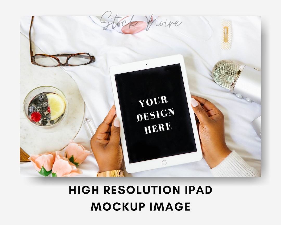 Styled Stock Photo Mockup, Black Woman Stock Photo, iPad Mockup, Ebook ...