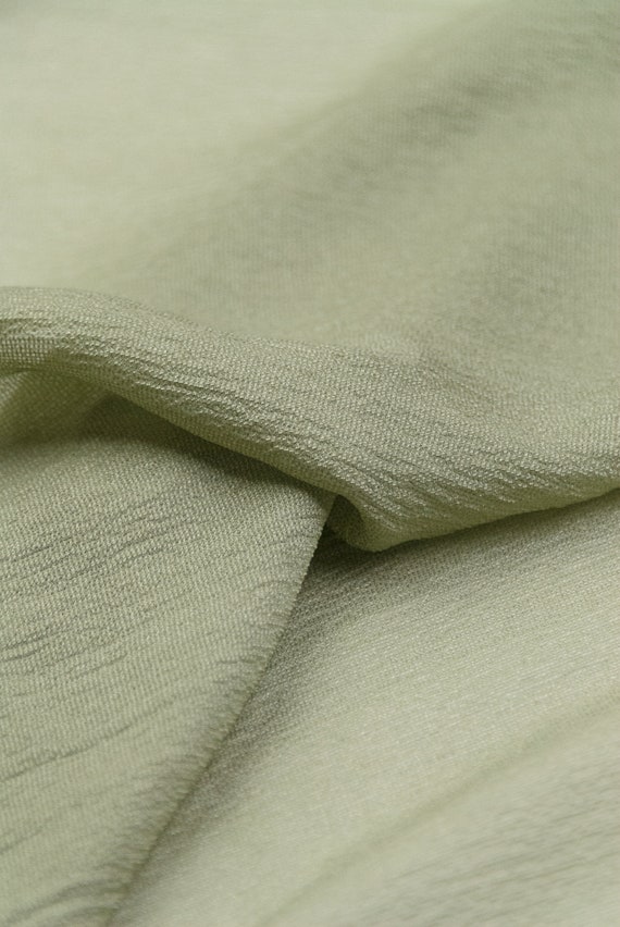 Sage Green Fabric Chiffon Fabric Chiffon Silk Crushed Silk Crinkle Fabric Pure Silk Fabric Italian Fabrics Thin Silk Fabric Etsy Canada