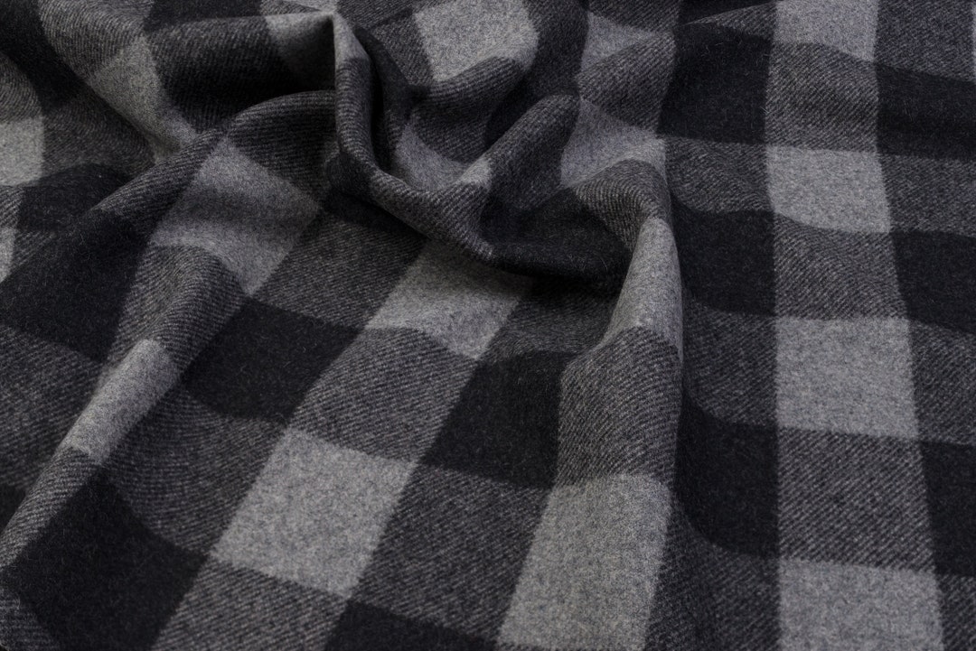 Buffalo Check Fabric; Checkered Tweed Fabric Wool Blend for Coats and ...