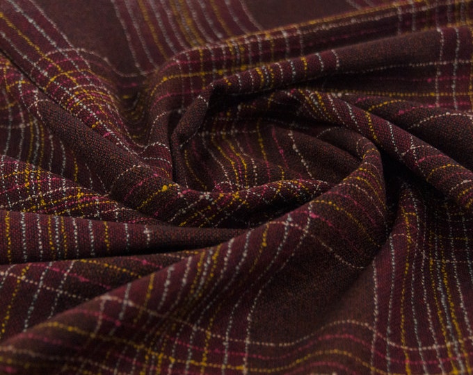 Checkered Wool Blend Fabric From Italy Tartan Wool Material for ...