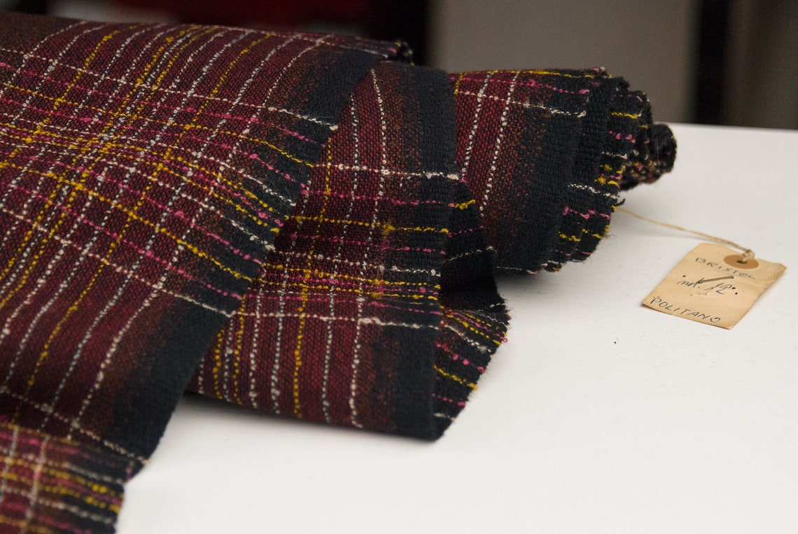 Checkered Wool Blend Fabric From Italy Tartan Wool Material for ...