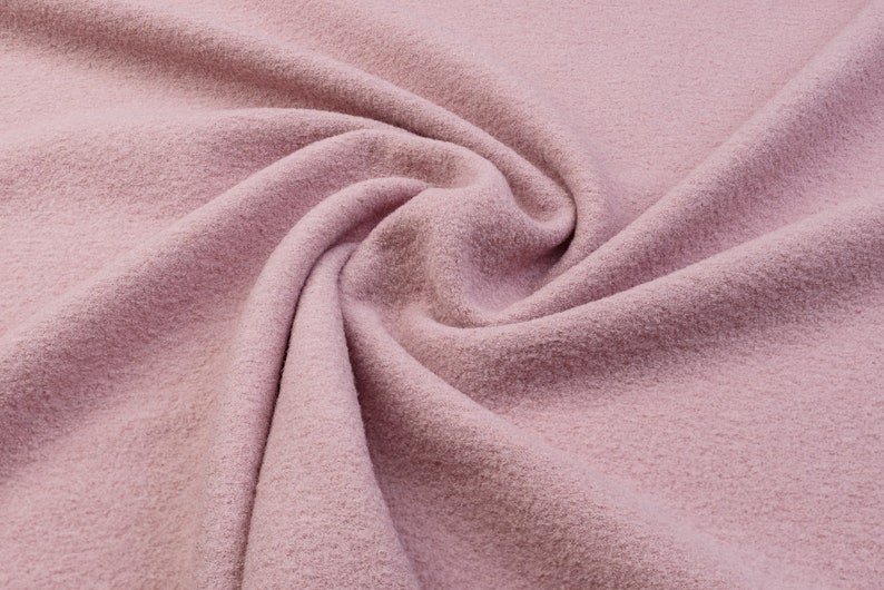 Light Pink Boiled Wool Fabric by the Yard for Coats and Jackets - Made ...