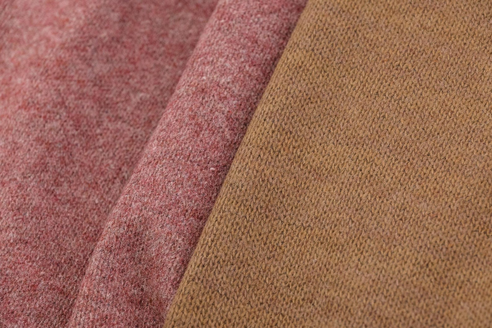 Italian Doubleface Wool Fabric in Camel & Pink for Cardigans and Coats ...
