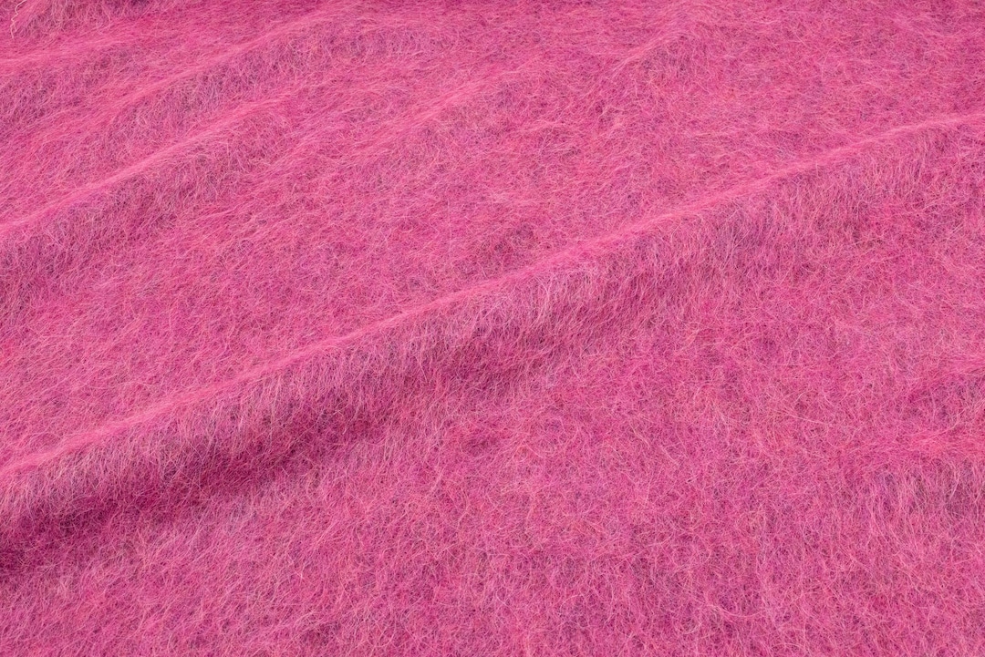 Luxurious Pink Mohair Wool Blend Fabric for Winter Coats - Etsy