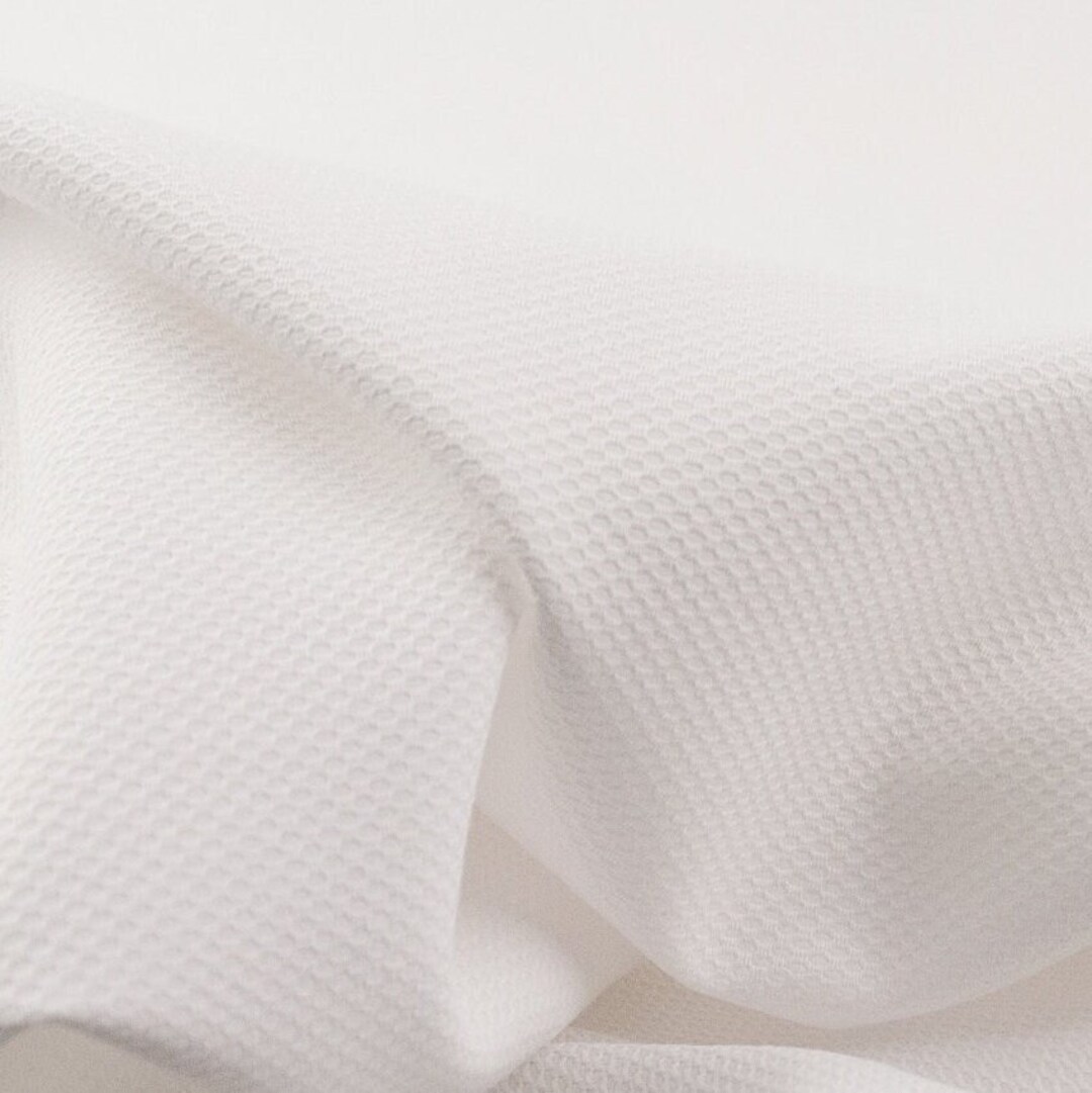 Textured Poly Cotton Pique Fabric; Summer Dress Fabric; White Cottons ...