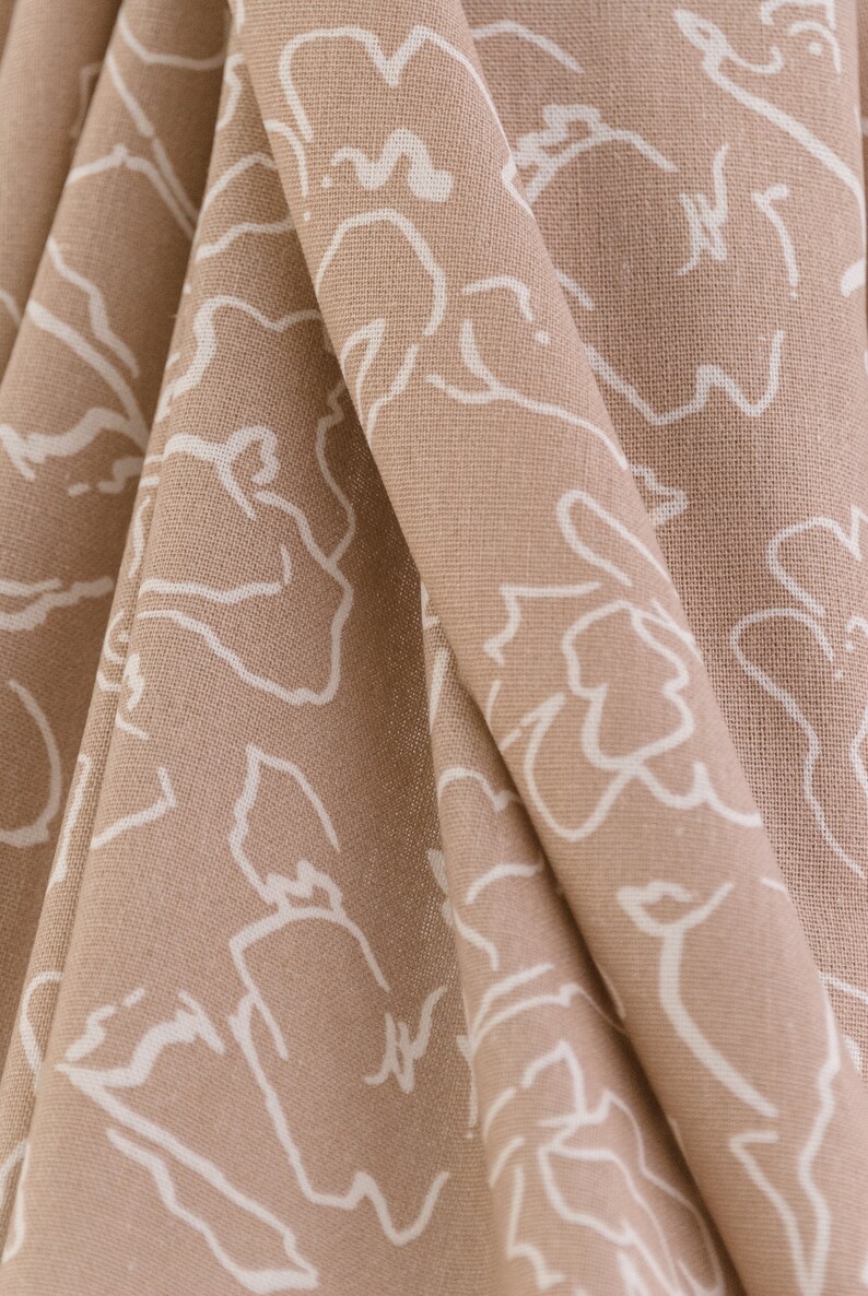 Floral Drapery Fabric Cottage Style; Floral Canvas Fabric; Viscose ...