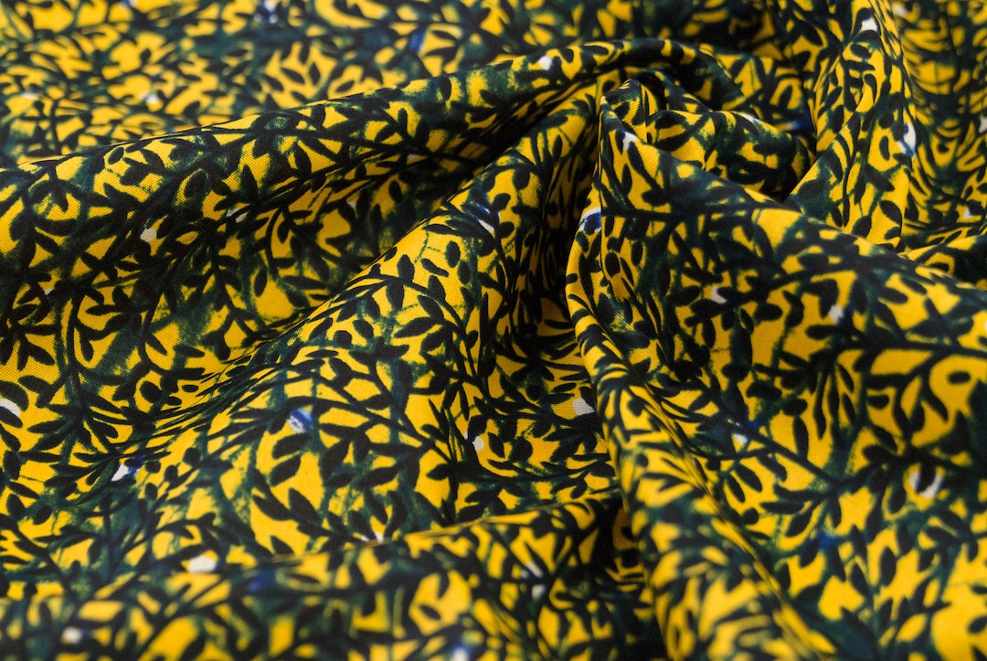 African Botanical Print Fabric, African Wax Fabrics, Wax Fabrics With ...
