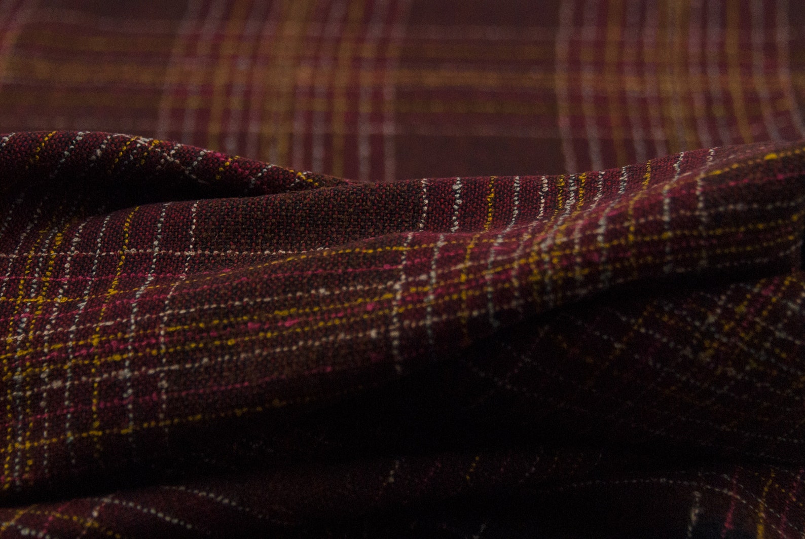 Checkered Wool Blend Fabric From Italy Tartan Wool Material for ...