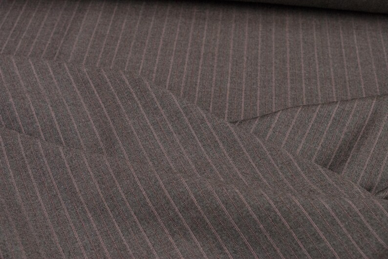 Italian Quality Wool Suiting Fabric With Pink Pinstripes - Etsy