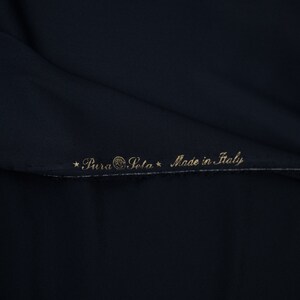Stretch Silk Charmeuse Fabric - Night Blue Italian Silk Satin by 1/2 ...