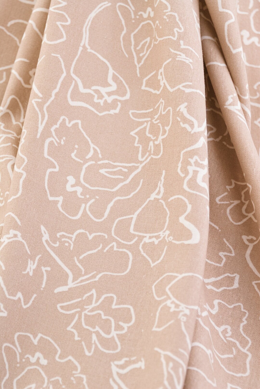 Floral Drapery Fabric Cottage Style; Floral Canvas Fabric; Viscose ...