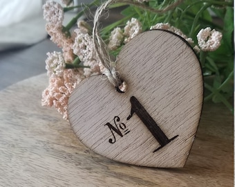 Rustic Wooden Table Number Tag // Farmhouse Style // Wedding - Etsy