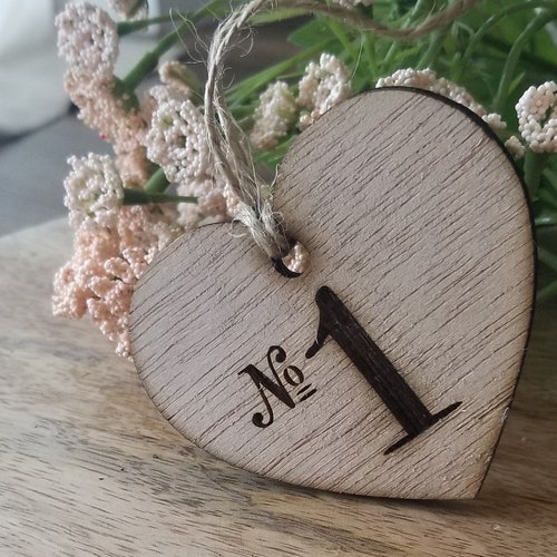Rustic Wooden Table Number Tag // Farmhouse Style // Wedding - Etsy
