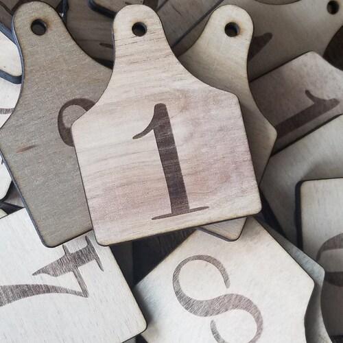 Rustic Wooden Table Number Tag // Farmhouse Style // Wedding - Etsy