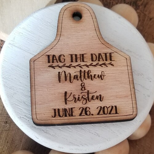 Cattle Tag // Country // Rustic Save the Date Magnets - Etsy