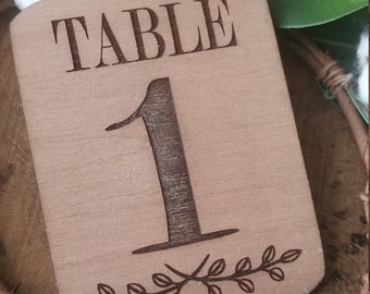 Rustic Wooden Table Number Tag // Farmhouse Style // Wedding - Etsy