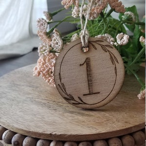 Rustic Wooden Table Number Tag // Farmhouse Style // Wedding - Etsy