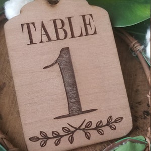 Rustic Wooden Table Number Tag // Farmhouse Style // Wedding - Etsy