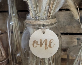 Rustic Wooden Table Number Tag // Farmhouse Style // Wedding - Etsy